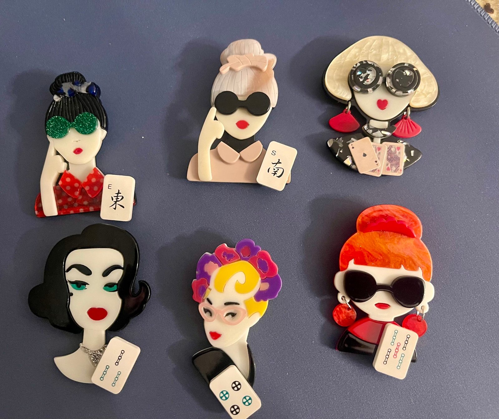 MahJongg Lady magnet pin (no sharp pin) - MahJongg Maven & Games