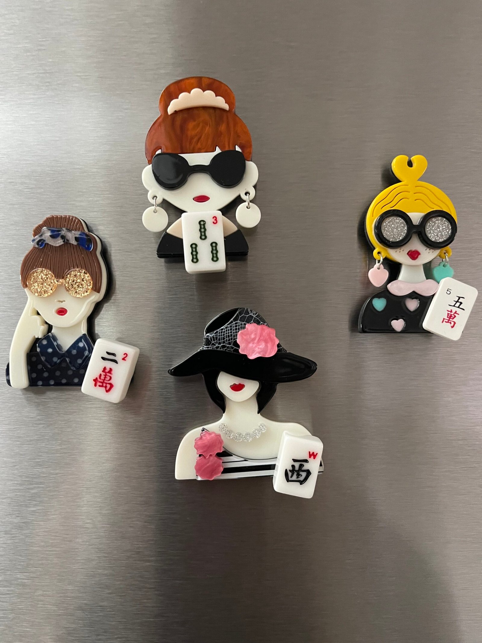 Mah Jongg Lady Magnet (magnet pin or magnetic surface) - MahJongg Maven ...