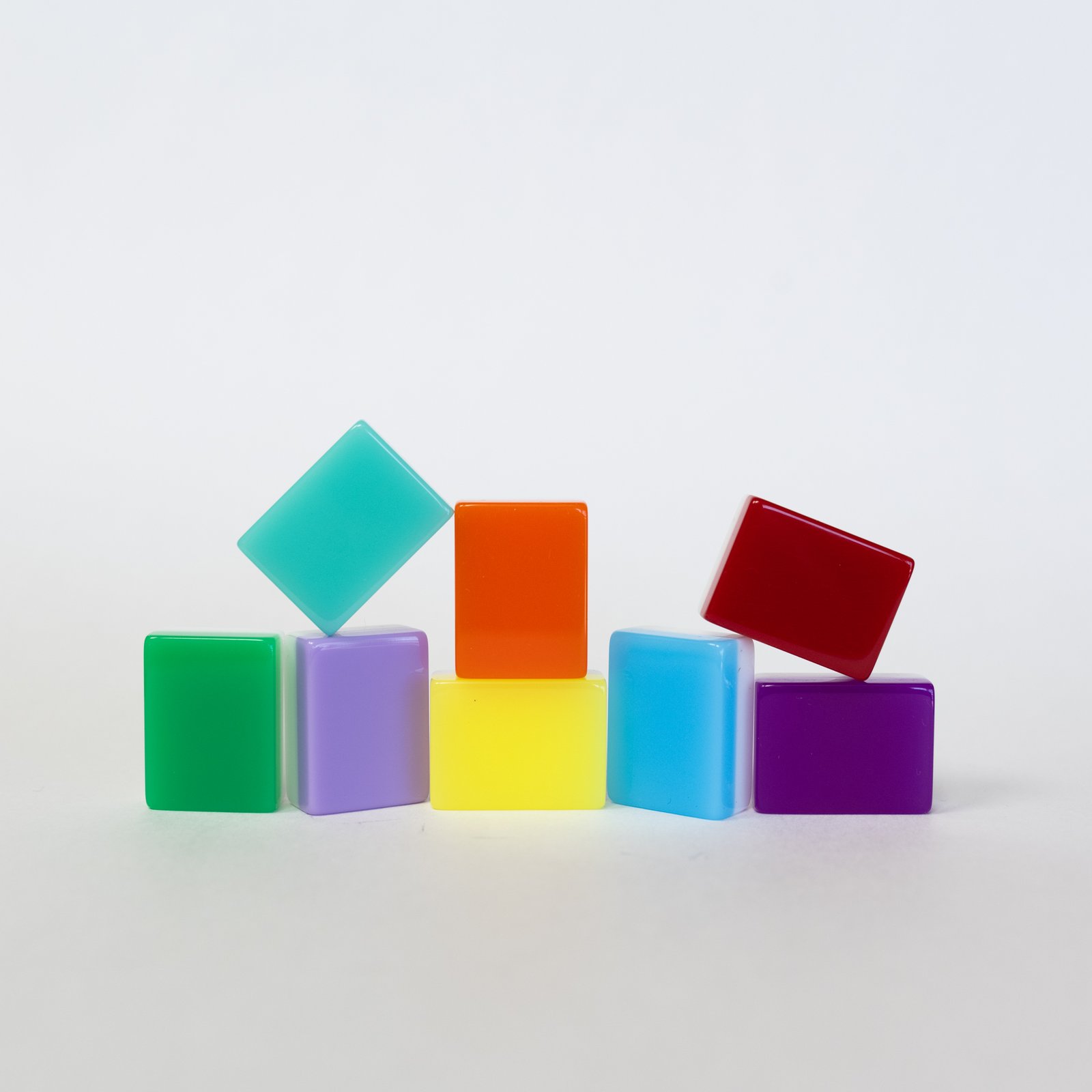 Chicklet/Rainbow set-engraved and hand painted Mahjongg tile set ...