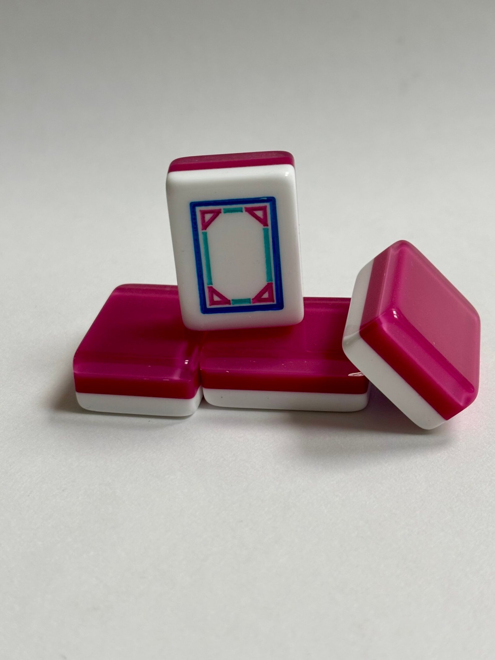 3 Layer Cranberry PInk Engraved & Hand Painted American Mah Jongg set ...