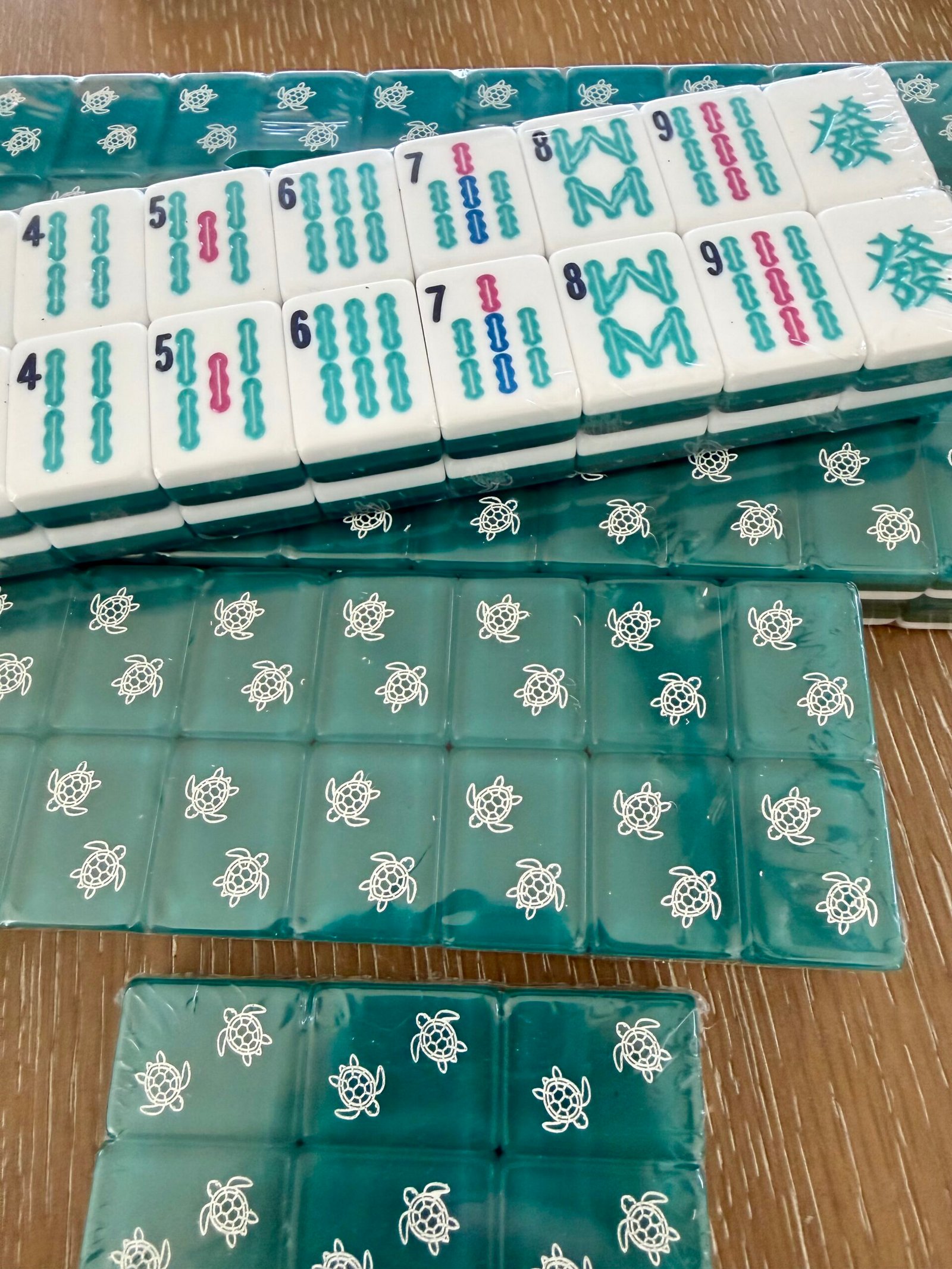3 Layer Teal Green with Turtles- engraved and handpainted American Mah ...